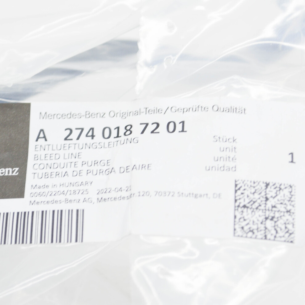 MERCEDES-BENZ C W205 Engine Breathing Vent Pipe Line A2740187201 NEW ...