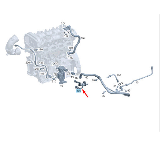 MERCEDES-BENZ C W205 Engine Breathing Vent Pipe Line A2740187201 NEW ...