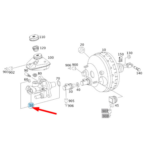 MERCEDES-BENZ S W221 Brake Master Cylinder Parts Kit A2214300301 NEW ...
