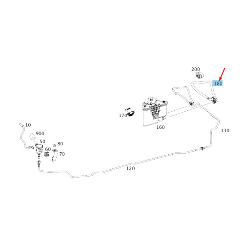 MB A W176 Fuel Tank Activated Charcoal Filter Vent Line A2464701564 NEW ...