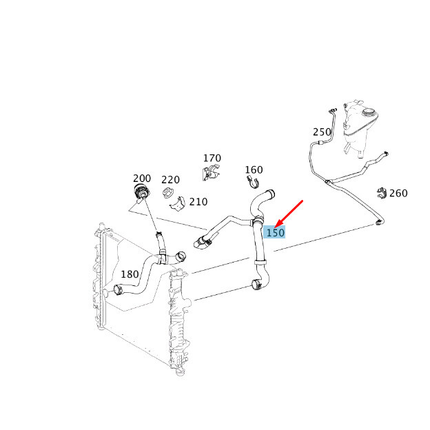 MERCEDES-BENZ R W251 Engine To Cooler Coolant Hose A2515018382 NEW ...