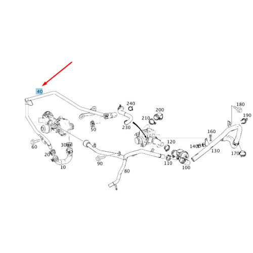 MB A W176 Heat Exchanger And Water Pump Coolant Line A2702000700 NEW ...