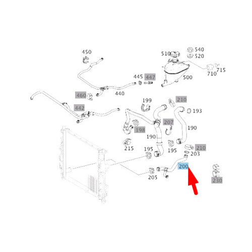 MERCEDES-BENZ ML W164 Radiator Bottom Hoses A164501078264 NEW GENUINE ...