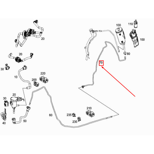 MERCEDES-BENZ GLC X253 Activated Charcoal Purge Line A2534700024 NEW ...