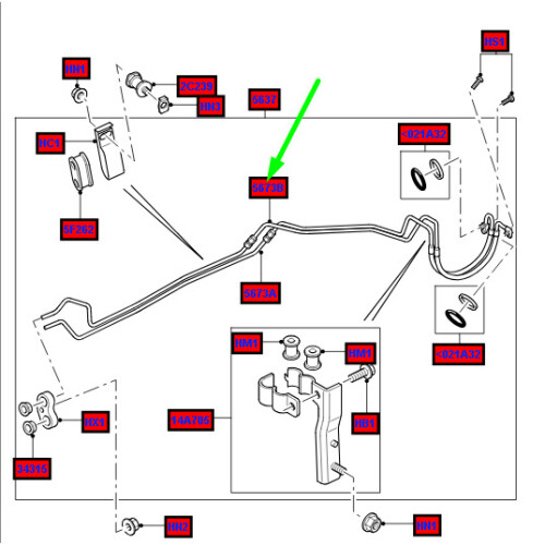 LR RANGE ROVER SPORT L320 Rear Pipe Actuator B Pipe RQB500334 NEW ...