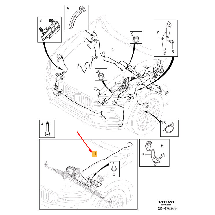 VOLVO XC60 MK2 Electric Power Steering EPAS Harness LHD 32254153 NEW ...
