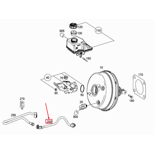 MERCEDES-BENZ GLE W166 Brake Booster Vacuum Line A1664301729 NEW ...