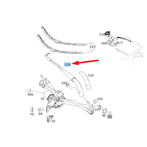 MERCEDES-BENZ GLK X204 Front Left Wiper Arm LHD A2048200944 NEW GENUINE ...