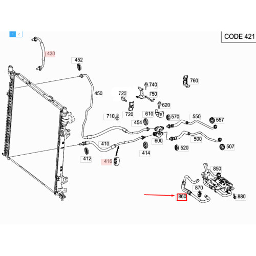 MERCEDES-BENZ GLE W166 Transmission Cooler Line A1665000800 NEW GENUINE ...