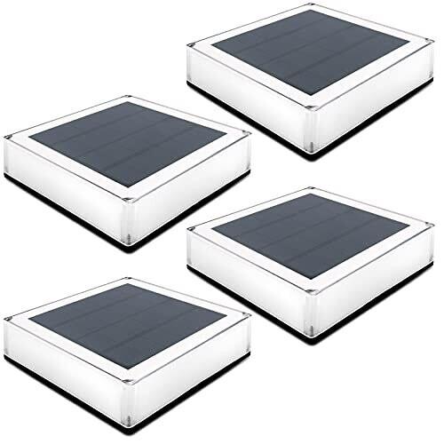 4pcs Solar Lights Outdoor for Posts, Deck, Fence, Patio, Garden, Pond ...