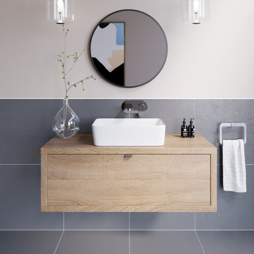 Bathroom Wall Hung Vanity Unit Sink Cabinet Wash Basin Storage Drawer ...