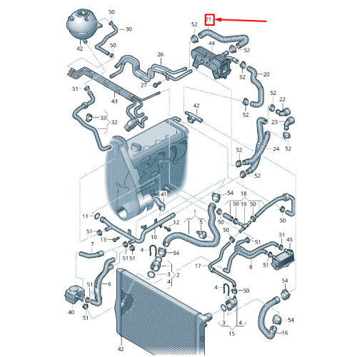 AUDI A3 Sportback 8P Exhaust Gas Cooler Coolant Hose 3C0121157AB NEW ...