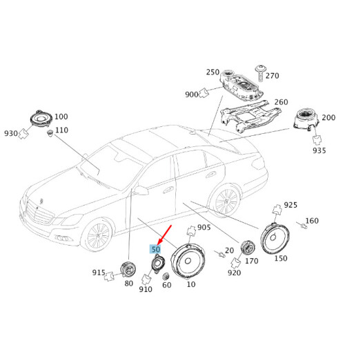 MERCEDES-BENZ E W212 Front Door Mid Range Speaker A2048205902 NEW ...