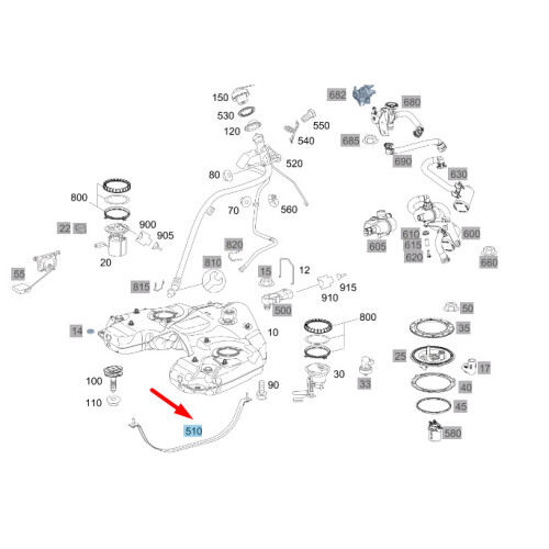 MERCEDES-BENZ ML W164 Fuel Tank Tensioning Strap A1644700340 NEW ...