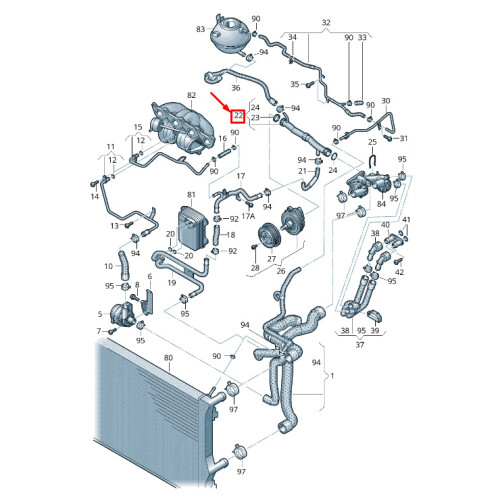 VW BEETLE 5C Engine Coolant Pipe 03C121065F NEW GENUINE on OnBuy