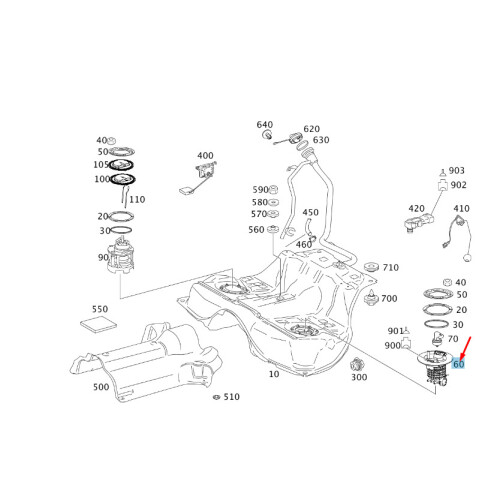 MERCEDES-BENZ S W221 AMG Tank Fuel Filter Unit A2214701190 NEW GENUINE ...