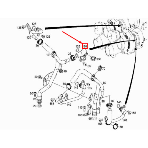 MERCEDES-BENZ E W213 Left Coolant Return Line A1772003151 NEW GENUINE ...