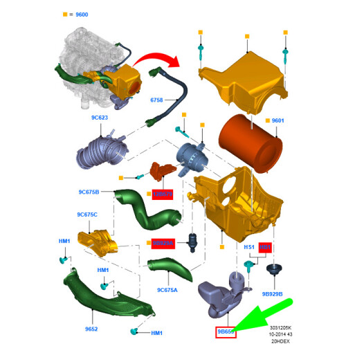 FORD FOCUS MK3 C346 Air Cleaner Resonator Assy 1747966 BV61-9F764-AC ...