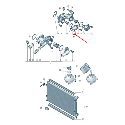 VW BEETLE 5C Engine Thermostat Housing 03C121118D NEW GENUINE on OnBuy