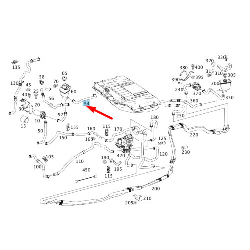 MB ML W164 Converter To Expansion Reservoir Hose A1645006375 NEW ...