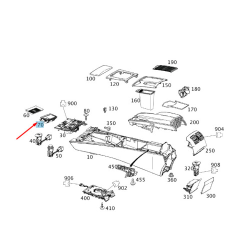 MERCEDES-BENZ C W204 Front Center Console Ashtray Pot A2048100330 NEW ...
