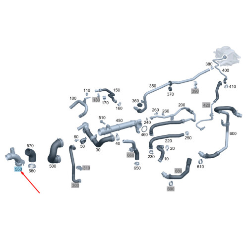 MERCEDES-BENZ C W204 Coolant Inlet Connection A2742000156 NEW GENUINE ...