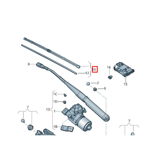 VW JETTA MK6 Front Wiper Arm Blade Left Set RHD Aero 5C8955425B NEW ...