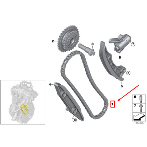 MINI CLUBMAN F54 Engine Timing Chain Lower 13528648731 NEW GENUINE on OnBuy