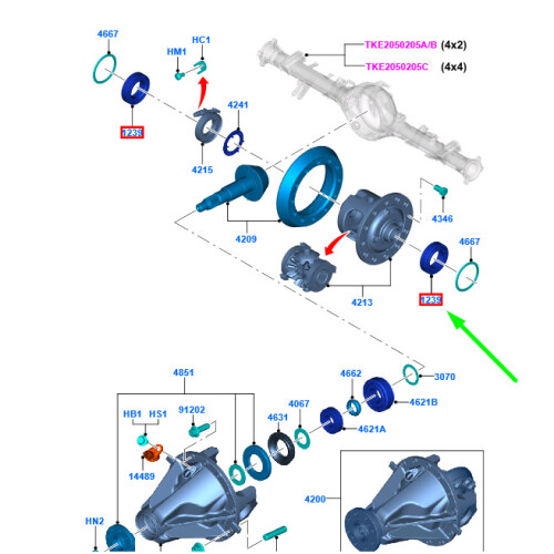 FORD RANGER T6 MK3 Rear Axle Differential Outer Bearing Cup 1720506 NEW ...
