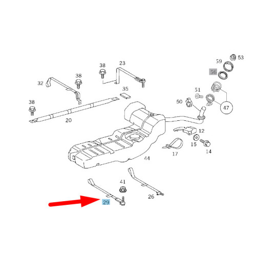 MB ML W163 Fuel Tank Front Bottom Tensioning Strap A1634750621 NEW ...