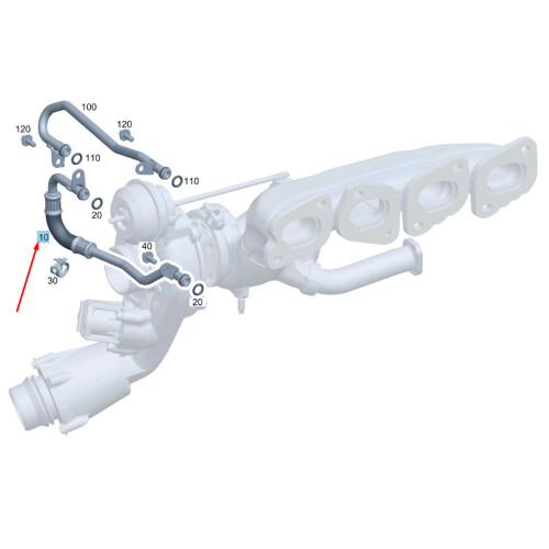 MERCEDES-BENZ C W204 Turbocharger Feed Water Line A2742032702 NEW ...