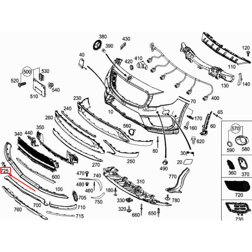 MERCEDES-BENZ GLA X156 Front Bumper Right Side Spoiler A1568854901 NEW ...
