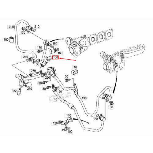 MERCEDES-BENZ S W222 Right Coolant Feed Line A2782001951 NEW GENUINE on ...