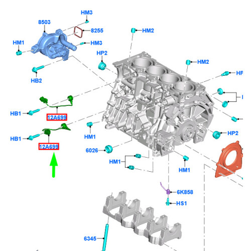 FORD KUGA MK3 CX482 Engine Knock Sensor 2245830 JX6A-12A699-BB NEW ...