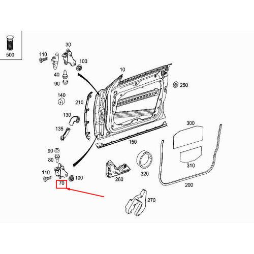 MERCEDES-BENZ CLS C218 Front Left Lower Door Hinge A2187200837 NEW ...