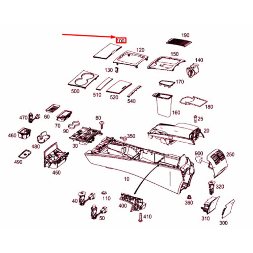 MERCEDES-BENZ E Coupe C207 Console Ashtray Closing Cover A2074700838 ...