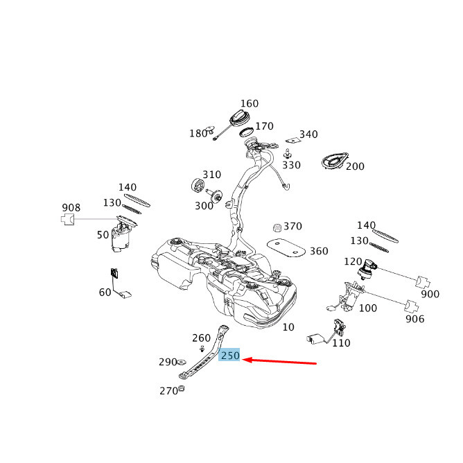 MERCEDES-BENZ C W204 Fuel Tank Tensioning Strap A2044700140 NEW GENUINE ...