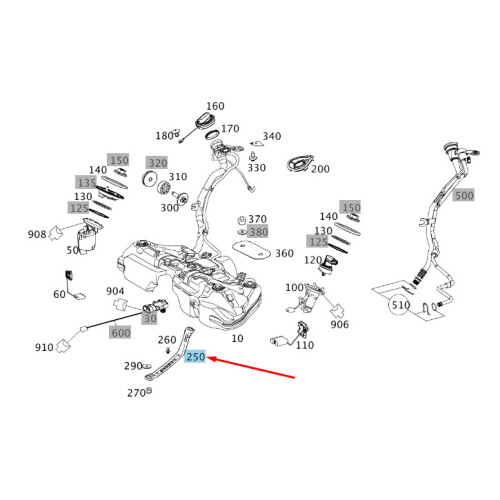 MERCEDES-BENZ C W204 Fuel Tank Tensioning Strap A2044700240 NEW GENUINE ...