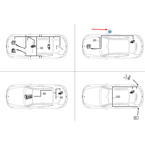 MB C W205 Prefuse Box To Rear Compartm. Fuse Wiring LHD A2055403630 NEW ...