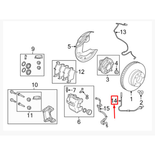 LAND ROVER DISCOVERY IV L319 Front ABS Wheel Speed Sensor LR013783 NEW ...