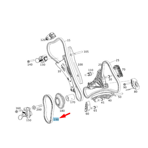 MERCEDES-BENZ ML W166 AMG Lower Tooth Chain A0009931778 NEW GENUINE on ...