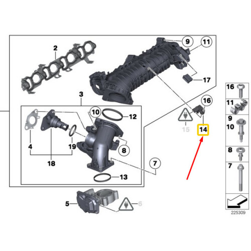 BMW 3 F30 Charge-Air Pressure Sensor 8637896 13628637896 NEW GENUINE on ...
