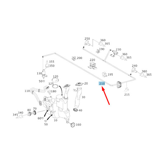 MERCEDES-BENZ ML W164 Washer Pump To Nozzle Hose Pipe A1648603792 NEW ...