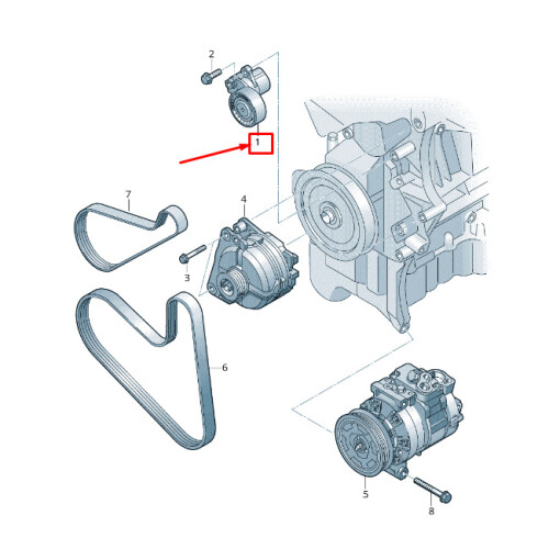 VW GOLF VII 5G MK7 Belt Tensioner Damper 04E145299E NEW GENUINE on OnBuy
