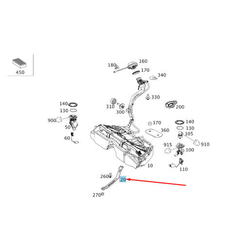 MB E W212 Fuel Tank To Bodyshell Tensioning Strap A2124700240 NEW ...