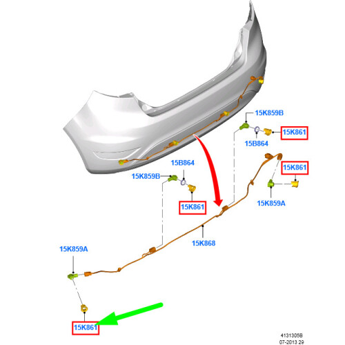 FORD FIESTA MK6 WT Rear Bumper Park Sensor Bracket Kit 1818623 NEW ...