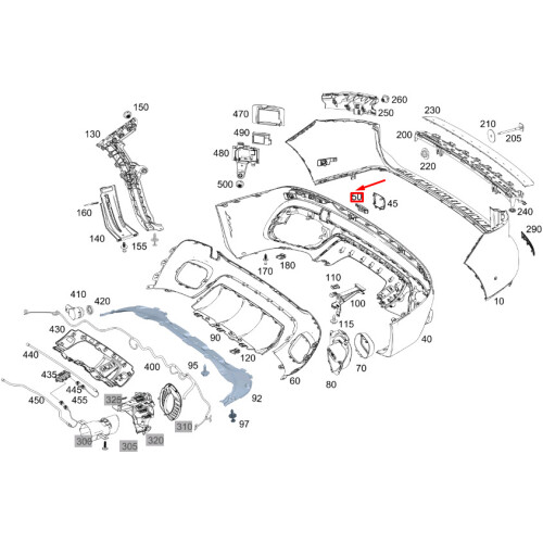 MERCEDES-BENZ GLB X247 Rear Bumper Tow Eye Upper Cover A2478850803 NEW ...
