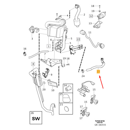 VOLVO V60 MK1 Auxiliary Parking Heater Hose 31368561 NEW GENUINE on OnBuy