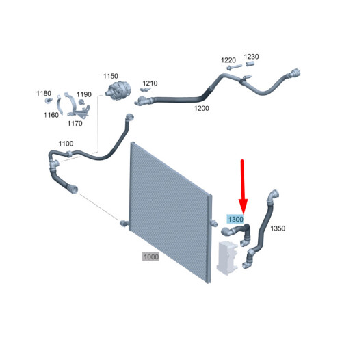 MB C W205 Low-Temp Cooler To Transmission Cooler Hose A2055011800 NEW ...