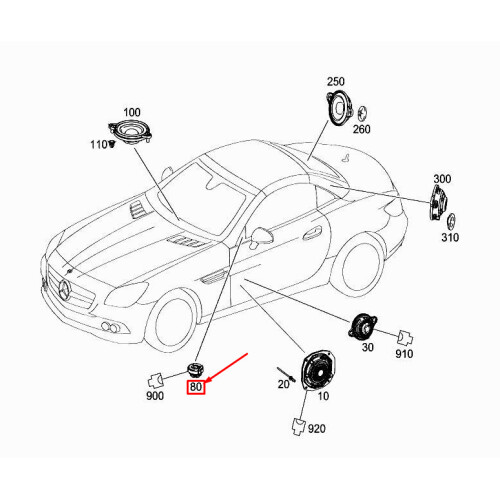 MERCEDES-BENZ SLK R172 Front Door Loudspeaker A1728200402 NEW GENUINE ...